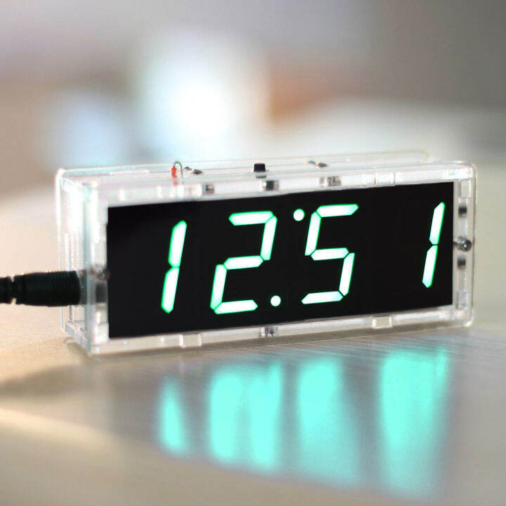 Compact 4-digit Digital LED Talking Clock DIY Kit Light Control ...