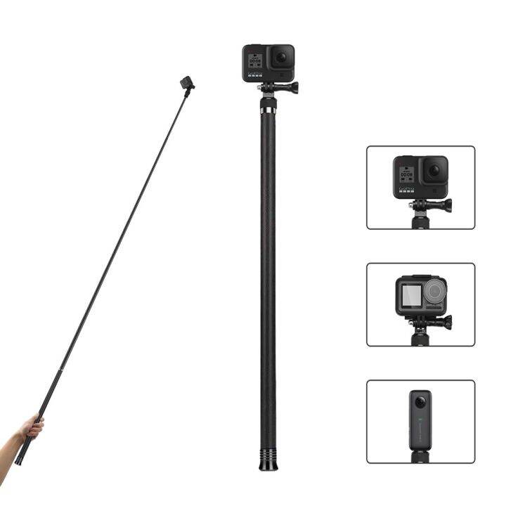 TELESIN 2.7M/3M Carbon Fiber Ultra Long Selfie Stick for GoPro Hero 11 ...
