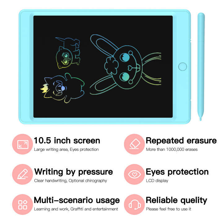 LCD Menulis Tablet 10.5 Inci Doodle Drawing Pad Tulisan Tangan Colorful ...