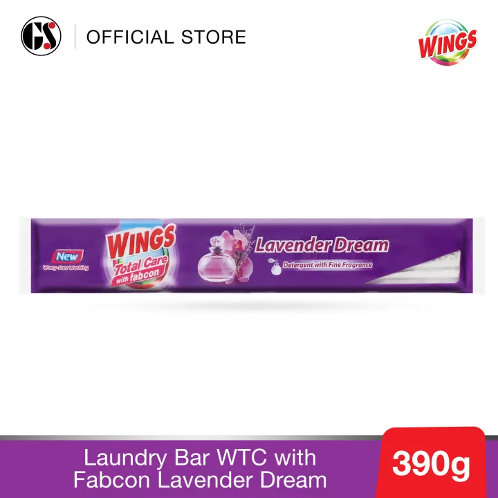 Wings Total Care with Fabcon Lavender Dream Laundry Bar Detergent 390g ...