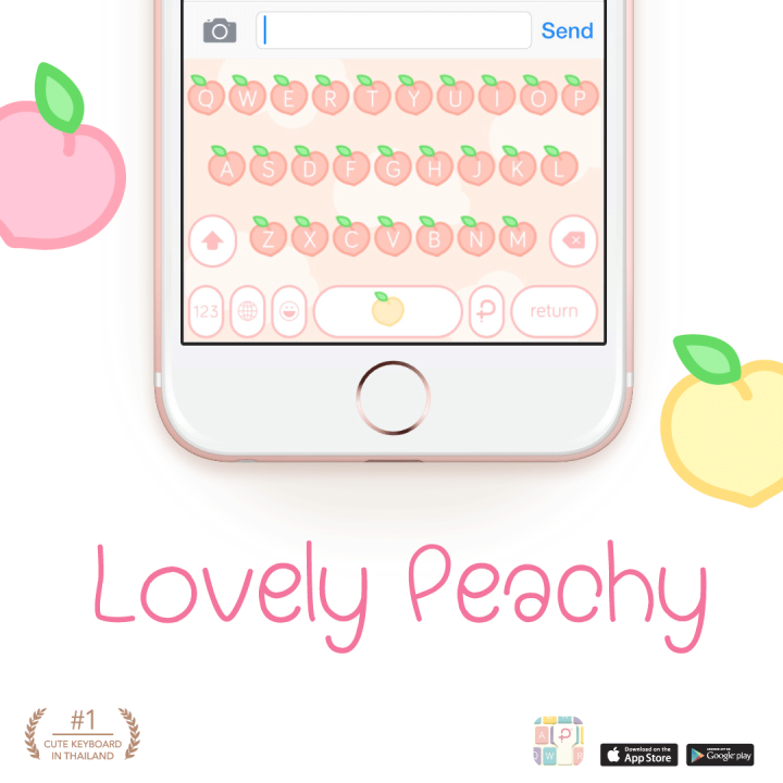 Lovely Peachy Keyboard Theme⎮(E-Voucher) for Pastel Keyboard App ...