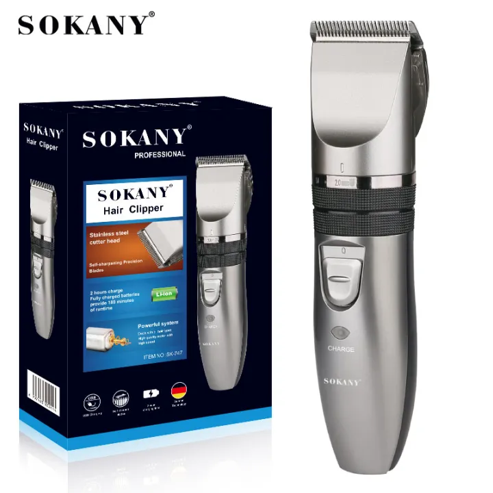 Sokany hair clipper professional hair clipper wireless USB Cordless rechargeable | Lazada PH