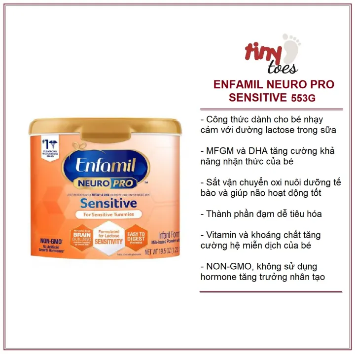 Sữa Enfamil NeuroPro Sensitive cho bé tiêu hoá kém, bất dung nạp ...