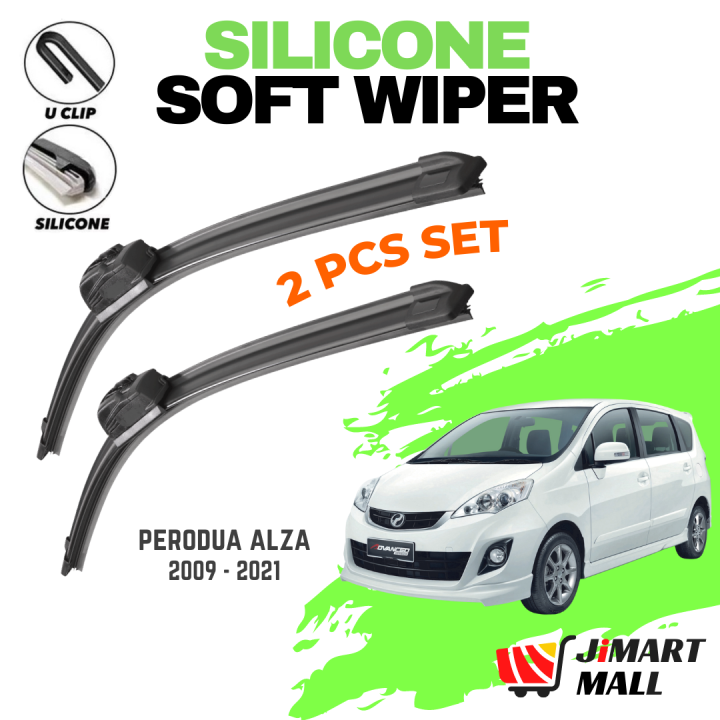 PERODUA ALZA SILICONE SOFT WIPER FREE CLEANER Front Windshield ...