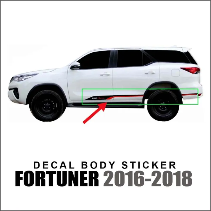 TRD Sportivo Decal Body Sticker for Toyota Fortuner 2016 2017 2018 2019 ...