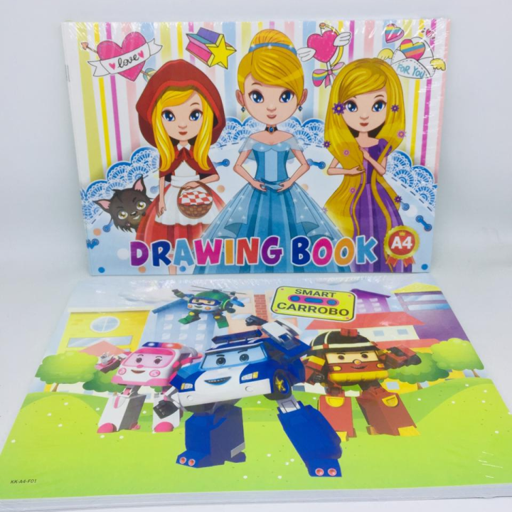 Buku Menggambar / Drawing Book isi 1 pack (10 pcs motif campur cewe dan ...