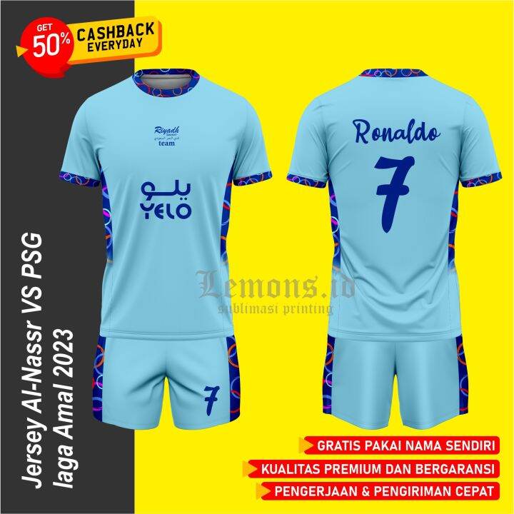 JERSEY ALNASSR VS PSG LAGA AMAL 2023 GRATIS NAMA DAN NOMOR FULL PRINTING | Lazada Indonesia