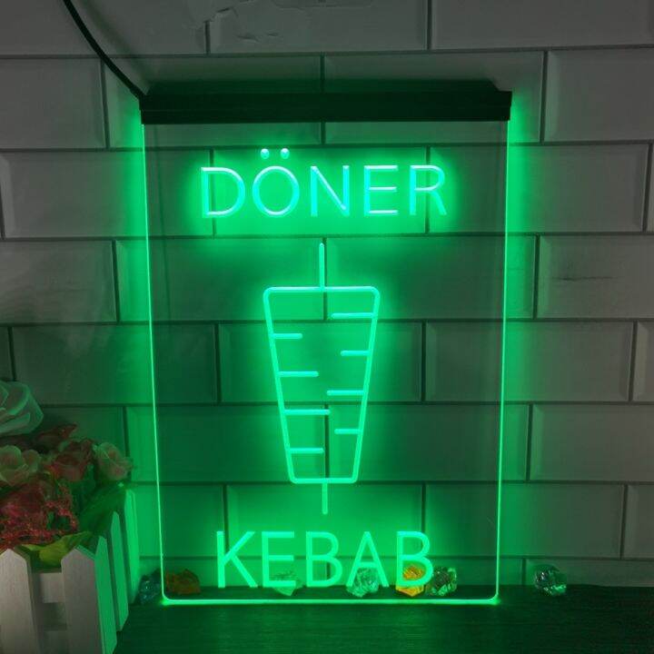 《Glass house》 Doner Kebab Restaurant Caf แถบตกแต่ง LED Neon Sign ...