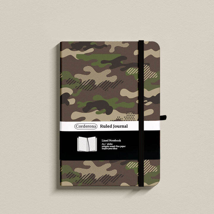 Corderona Camouflage Lined Executive Notebook A5 Hard Cover With Pen ...