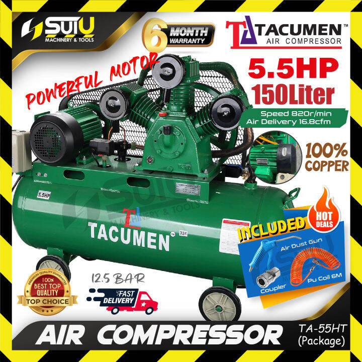 【HIGH PRESSURE】TACUMEN TA-55HT / TA55HT 150L 5.5HP 12.5Bar Air ...
