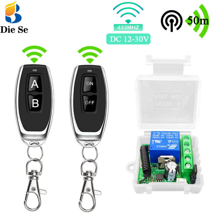 Diese DC 6V 12V 24V 30V 1Ch 10A RF 433MHz Receiver Relay Mini Module ...