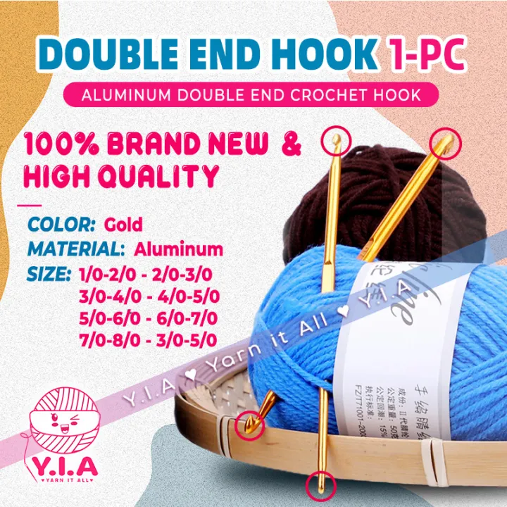 【YIA】Gold Crochet Double End Hook DHook 1/0-5/0MM | Lazada PH