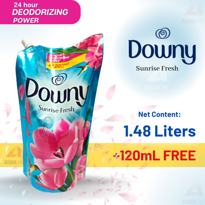 Downy Sunrise Fresh 24-Hour Deodorizing Power 1.48L plus 120ml free ...