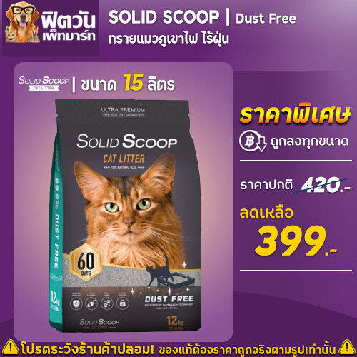ทรายแมว Solid Scoop Dust Free ทรายแมวภูเขาไฟ 12 Kg | Lazada.co.th