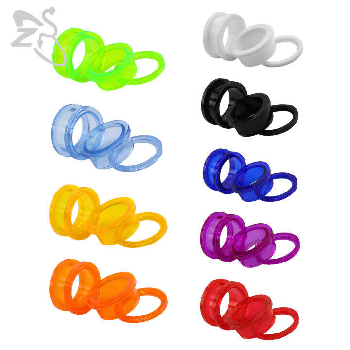 1 Pair 2-25mm Colorful Acrylic Screw Fit Ear Plugs Tunnels Double ...