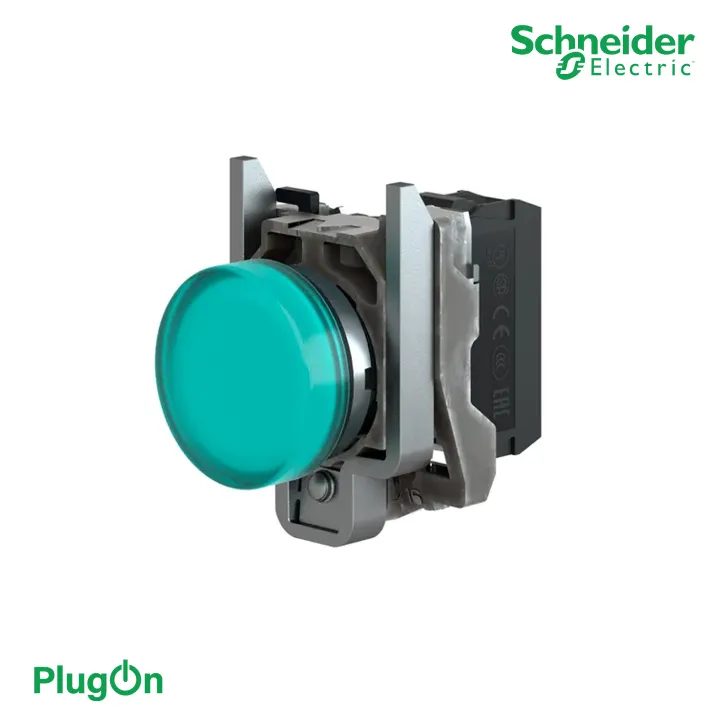 Schneider Electric XB4BVB3 (ZB4BVB3+ZB4BV033) ไพล็อทแลมป์ไฟแสดงสี แบบสีเขียวชนิด LED ใช้กับไฟ 24 ...