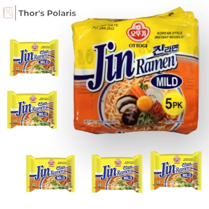 instant noodles OTTOGI JIN RAMYUN Mild 120g 5 Pack | Lazada PH