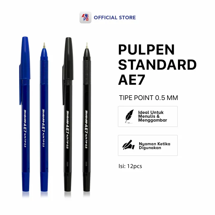Pulpen Standard AE7 0.5 mm Merek Bolpen No 1 Di Indonesia | Lazada ...