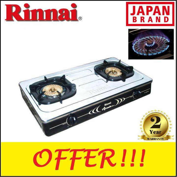 Rinnai Double Gas Cooker Table Stove RI-602HTB - Stainless Steel | Lazada