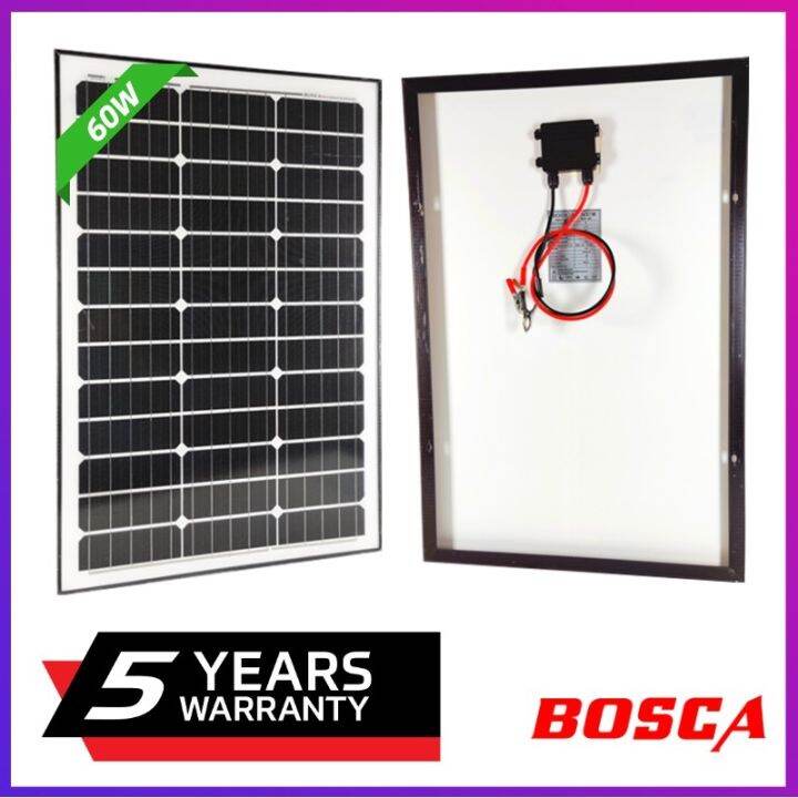 BOSCA 5 Year Warranty 60w Solar Panel Mono 60 Watt 12 Volt Pv Module ...