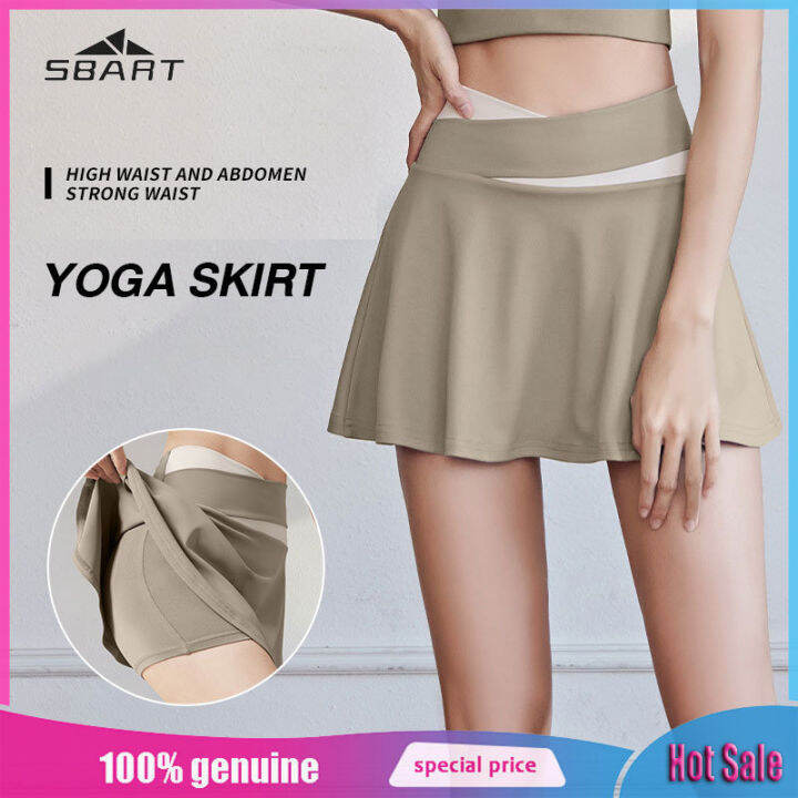 SBART กระโปรงสั้นแห้งเร็วเล่นกีฬารัดรูปยางยืดเปลือย,กระโปรงสั้นวิ่งออกกำลังกายเล่นฟิตเนสสีบล็อค ...