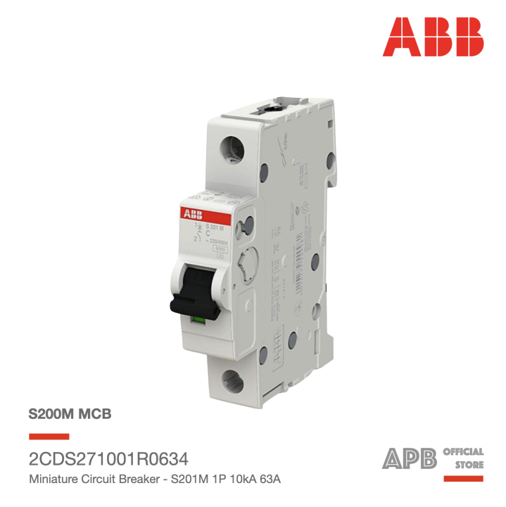 ABB S201M-C63 ลูกย่อยเซอร์กิตเบรกเกอร์ 63A, ABB System M Pro 63A MCB Mini Circuit Breaker1P, ค่า ...