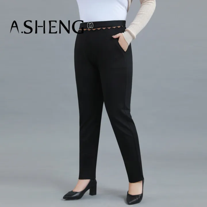 ASheng Quần Ống Đứng Co Giãn Cạp Cao Cỡ Lớn XXL Đến 7XL Cho Nữ Quần ...