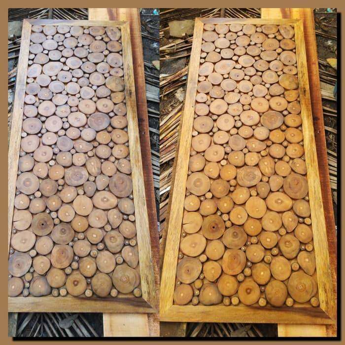 Hiasan dinding kayu teak wood wall art decor wallpaper dinding | Lazada ...
