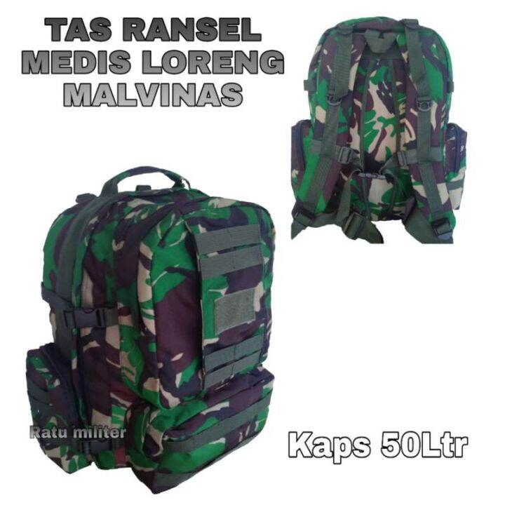 Tas ransel jumbo original TNI loreng malvinas (medis) - Ratu militer ...