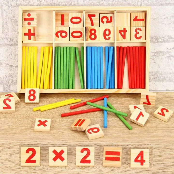 Wooden Montessori Intelligence Stick Mathematics Material Early ...