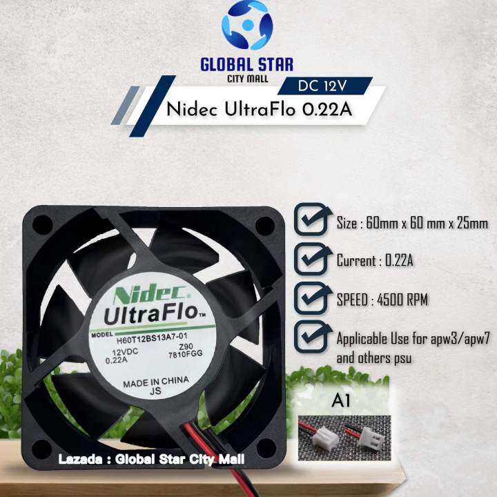 Original Nidec Ultra Flo 0.22A 4500rpm Psu Cooling Fan [NEW] | Lazada