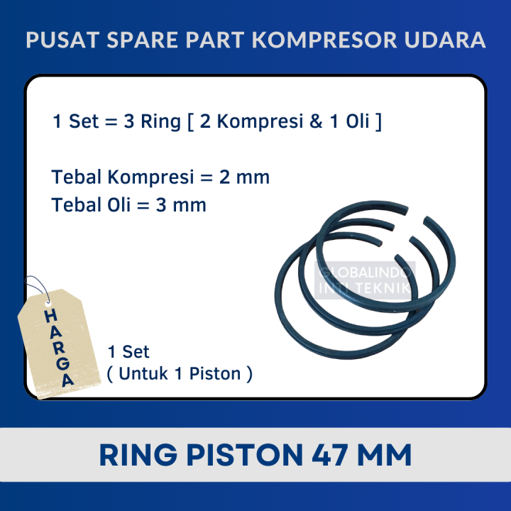 Ring Piston Pir Per Veer Seher Seker Kompresor Angin 47 mm | Lazada ...