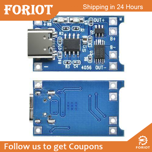 Foriot ดีมอร์10ชิ้นชนิด C USB 5V 1A 18650 TP4056 4.35-6V แบตเตอรี่ ...