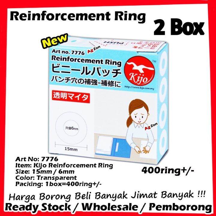2 Box of Transparent Reinforcement Ring Sticker For Paper Puncher Clear ...