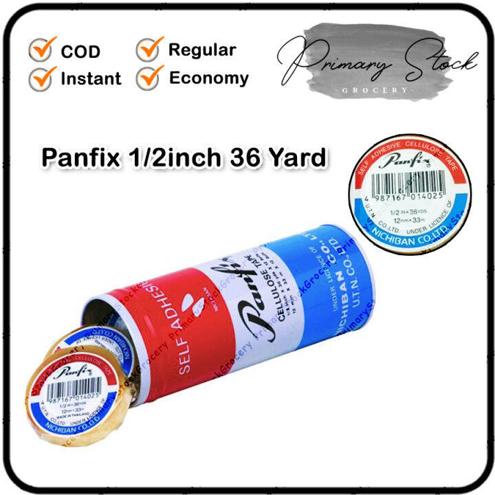 Panfix Solatip 1/2 Inch 36 Yard Kaleng Selotip Self Adhesive Cellulose ...