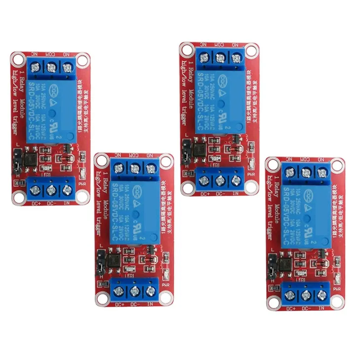 4PCS Channel Relay Optocoupler Isolation Module Red Board 3-5 V High ...