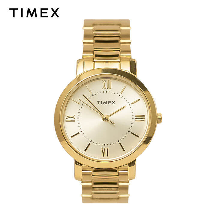 Timex 24H-1 Series Gold Stainless Steel Analog Quartz Watch For Women ...