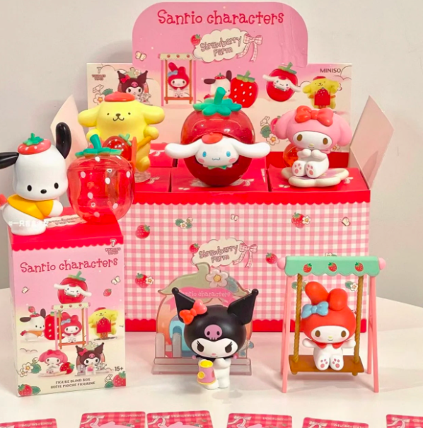 SANRIO CHARACTERS STRAWBERRY MINI FARM X MINISO BLIND BOX FIGURINES ...