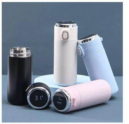 💦กระบอกน้ำเก็บอุณหภูมิ💦 มีปุ่มล็อก ขนาด350ml. จอLCD แสดงอุณหภูมิ กระติกน้ำ แก้วน้ำเก็บความเย็น ...