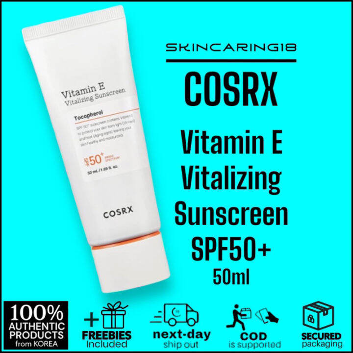 COSRX Vitamin E Vitalizing Sunscreen SPF50+ 50ml by SkinCaring18 ( Sunblock Sun Cream ) | Lazada PH