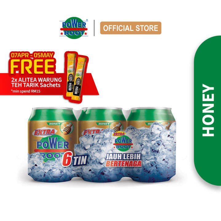 Power Root Extra Honey Tongkat Ali (250ml X 6 Cans) | Lazada