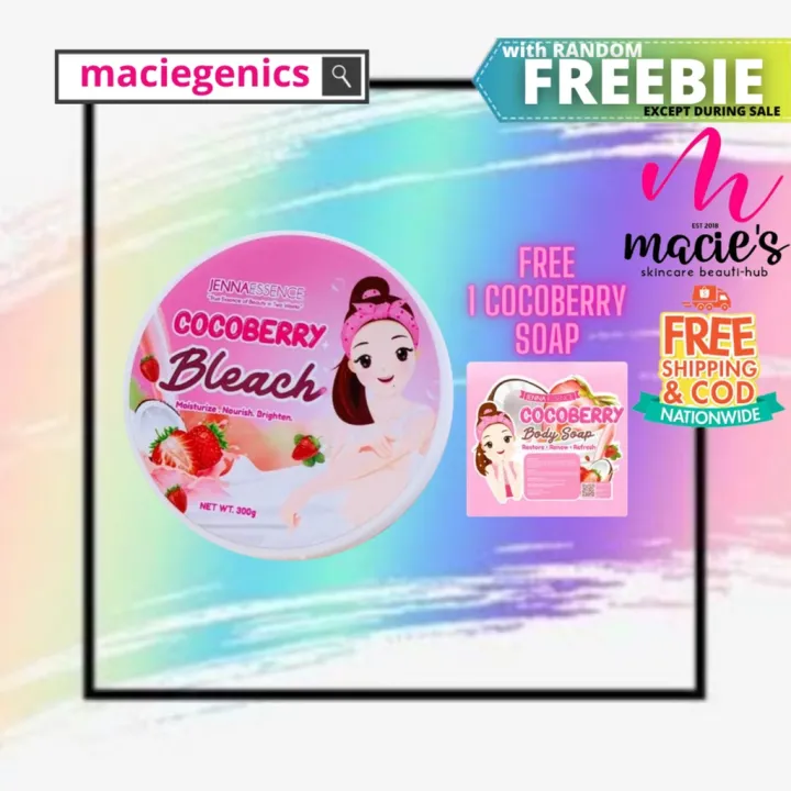 【new】 COD Jenna Essence Cocoberry Bleach Scrub free Cocoberry Bar Soap ...