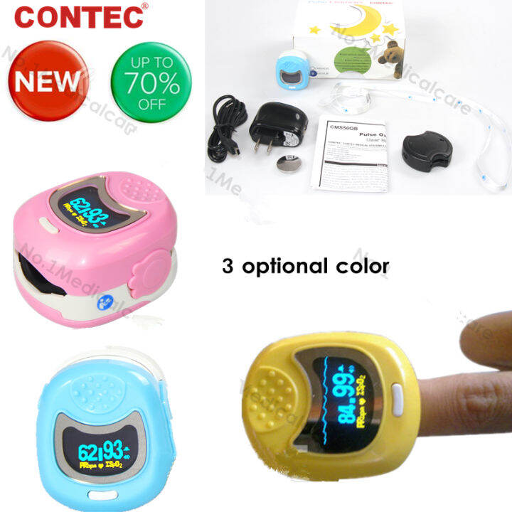 CONTEC CMS50QB Color OLED Spo2 Oximeter Pulse Rate O2 Meter,Rechargeable | Lazada.co.th