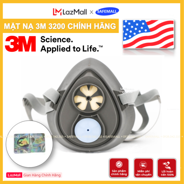 Bán lẻ mặt nạ phòng độc 3M 3200 Phin lọc 3301K 10 Tấm lọc 7711 nắp giữ 774 - Mặt nạ chống độc ...
