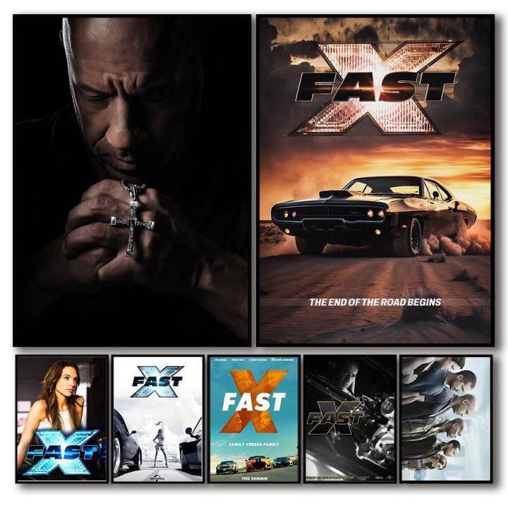 10 Fast X 2023โปสเตอร์ภาพยนตร์ Amp; Furious โปสเตอร์10เรื่องสุนทรียภาพผ้าใบวาดภาพทีวีสำหรับศิลปะ ...