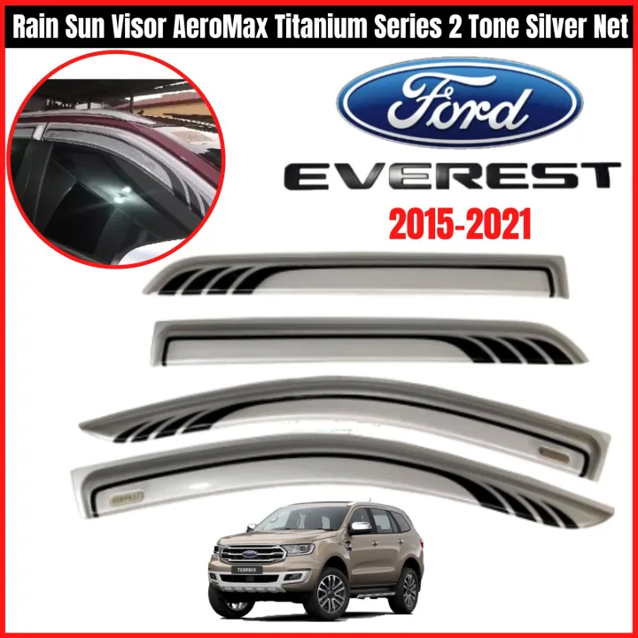 Rain Sun Visor Ford Ranger 2015-2021 T6 T7 T8 AeroMax Titanium Series 2 ...