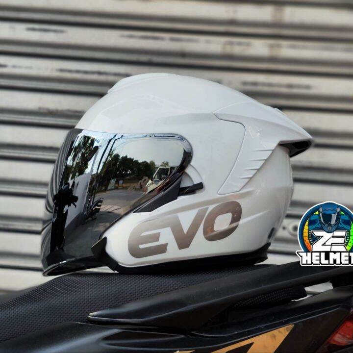 EVO RX-5 PLAIN (White) HALF FACE - DUAL VISOR (with FREE Clear Lens ...