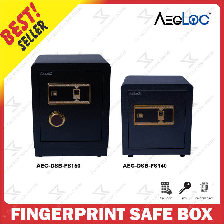 AEGLOC Fire Resistant Fingerprint Digital Safe Box (AEG-DSB-FS140 / FS150) | Lazada