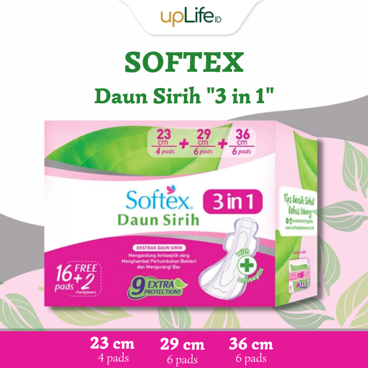 SOFTEX Daun Sirih 3 in 1 Pembalut Natural Hygiene 16 s | Lazada Indonesia