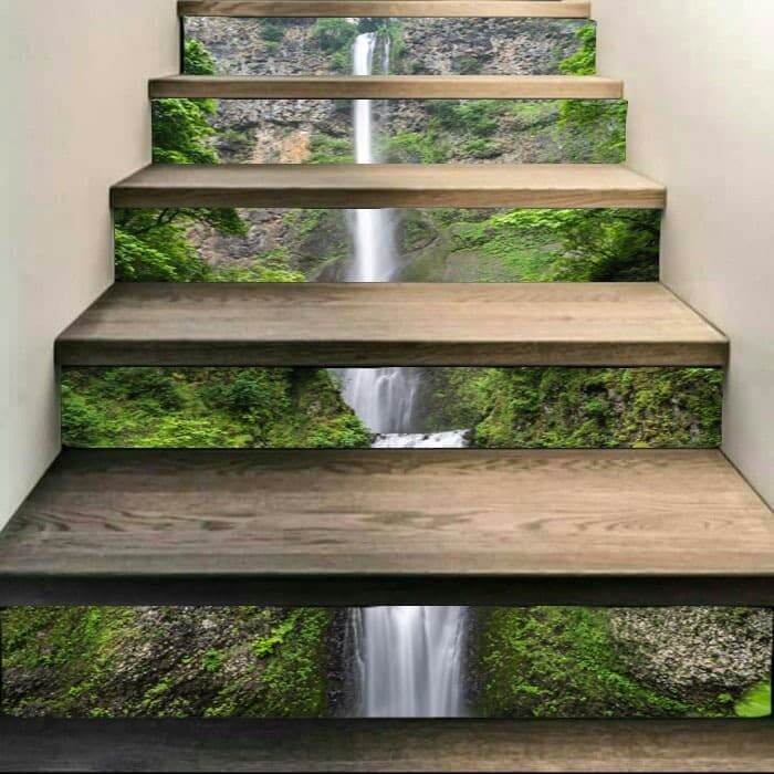 Wall Stiker / Stiker Anak Tangga Meteran Tangga Air Terjun | Lazada ...